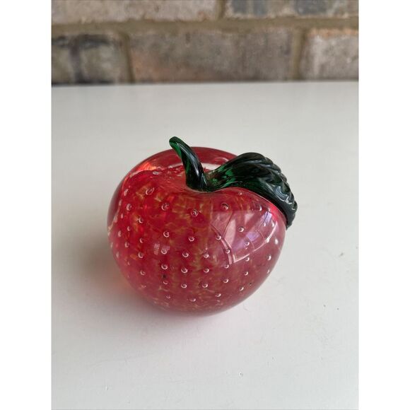 Lenox | Art | Vintage Lenox Glass Strawberry Paperweight | Poshmark